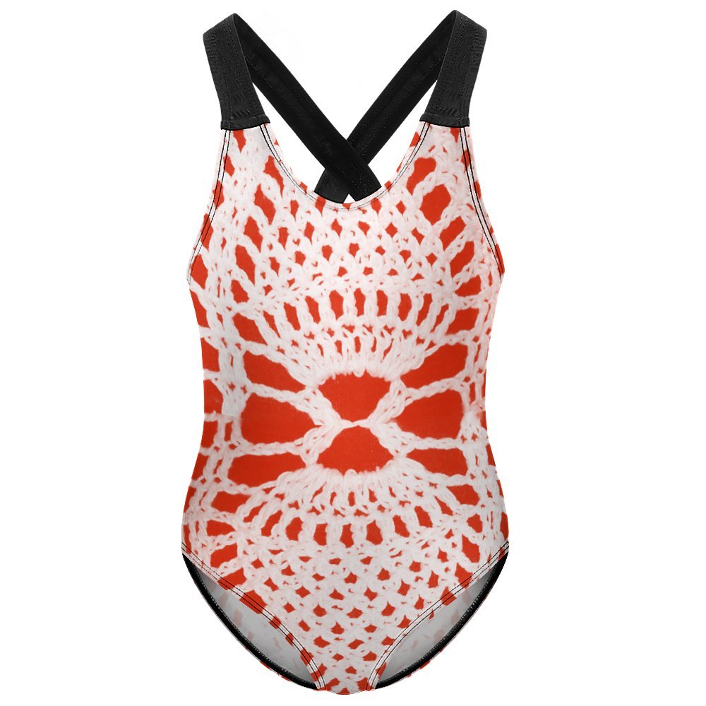 Girls back-cross One-piece Swimsuit Children's One-piece Swimsuit | ID ...